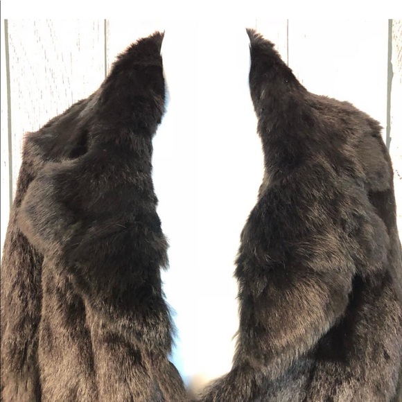 Jackets & Coats | Reverse Rabbit Hair Suede Leather Black Jacket M ...